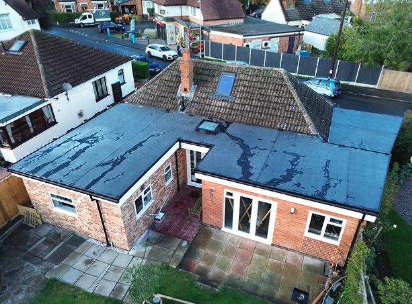 Domestic Flat Roof System Featuring RubberBond™ FleeceBack EPDM - Flex-R